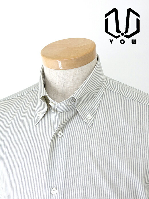 【楽天市場】VOW ボウ ウールシャツ REDA ACTIVE ボタンダウン グレー×ホワイト イタリア vow480402：ROOTWEB