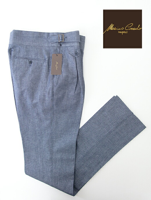 【楽天市場】Massimo Corrado マッシモ・コラード ベルトレストラウザーズ インディゴブルー デニムライク コットンリネン イタリア製 mac500401：ROOTWEB