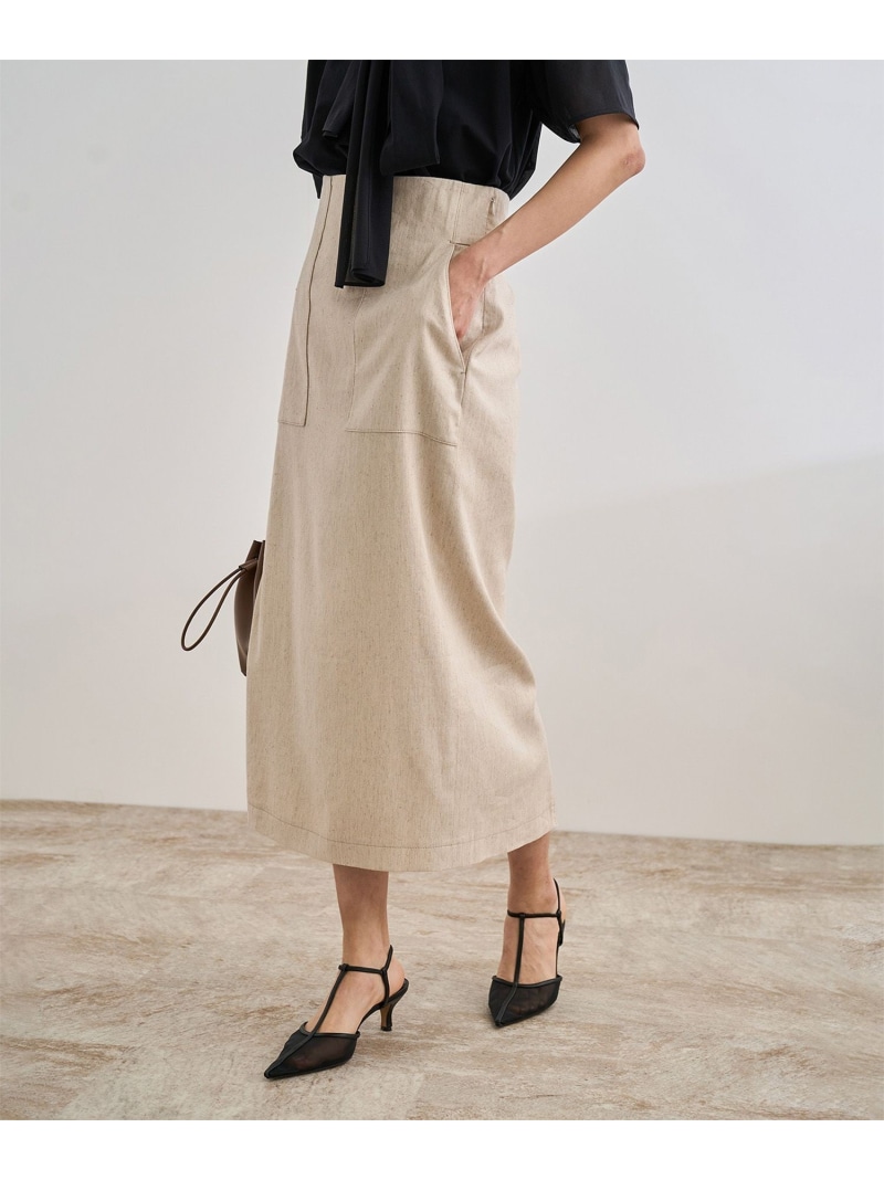 【楽天市場】【洗える】サテンリネンポケット付きタイトスカート/25SS【34サイズ/J'aDoRe・店舗限定】 ROPE' ロペ スカート その他のスカート ネイビー イエロー ベージュ ...