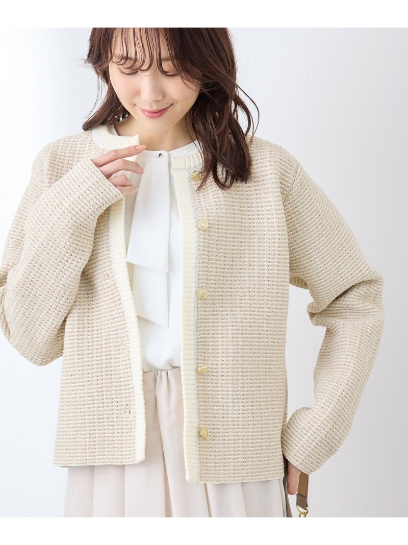 【楽天市場】ゴールドボタンサマーツイードカーディジャケット ROPE' PICNIC ロペピクニック トップス カーディガン ベージュ ホワイト ブラック【送料無料】[Rakuten ...