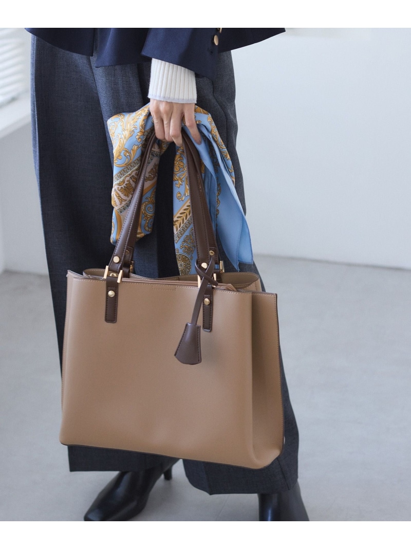 【楽天市場】【WEB限定】【A4対応】チャーム付きバイカラートートバッグ/.通勤対応 ROPE' PICNIC PASSAGE ロペピクニック バッグ トートバッグ グレー ブラック ブラウン ...