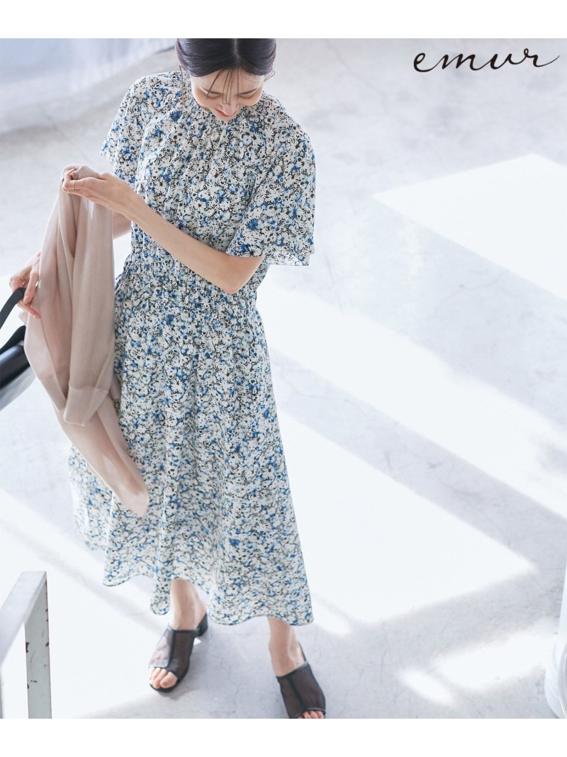 【楽天市場】【emur/エミュール】マーガレット柄シャーリングワンピース ROPE' PICNIC ロペピクニック ワンピース・ドレス ワンピース グレー ネイビー【送料無料】[Rakuten ...