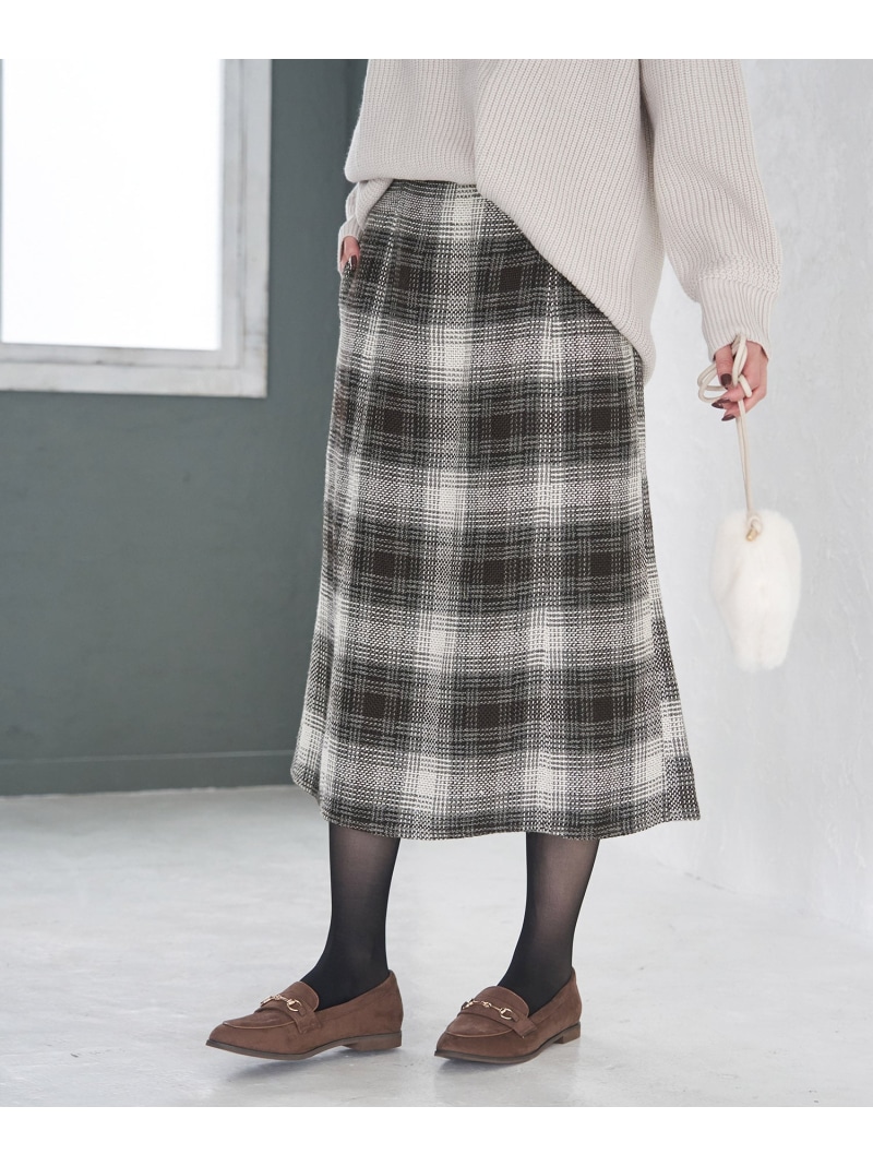 【楽天市場】【SALE／60%OFF】チェックツイードセミフレアスカート ROPE' PICNIC ロペピクニック スカート その他のスカート ブラック ブルー【RBA_E】[Rakuten ...