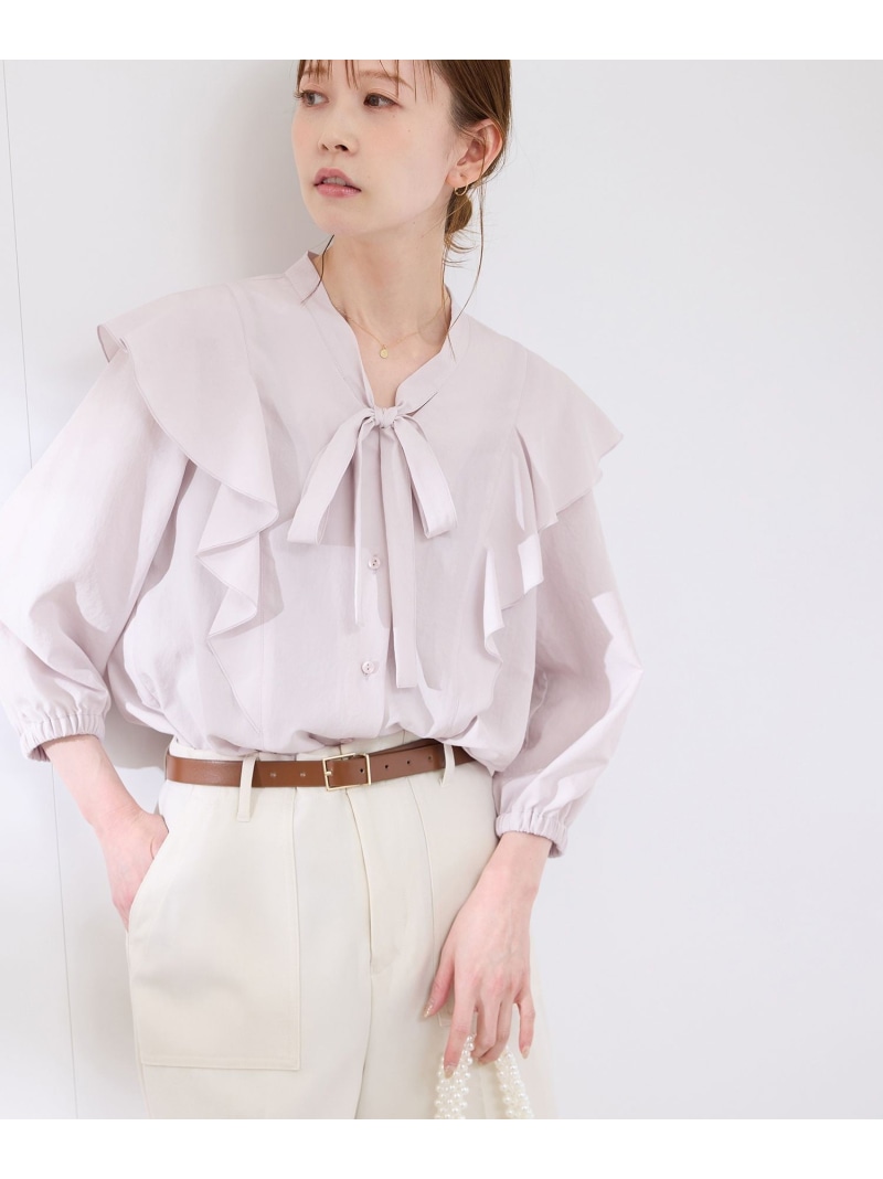 【楽天市場】ラッフルリボンデザインシャツ ROPE' PICNIC ロペピクニック トップス シャツ・ブラウス ネイビー ピンク ホワイト【送料無料】[Rakuten Fashion ...