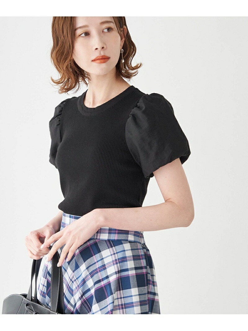 【楽天市場】【SALE／60%OFF】バルーン袖異素材ニットプルオーバー ROPE' PICNIC ロペピクニック トップス ニット レッド ...