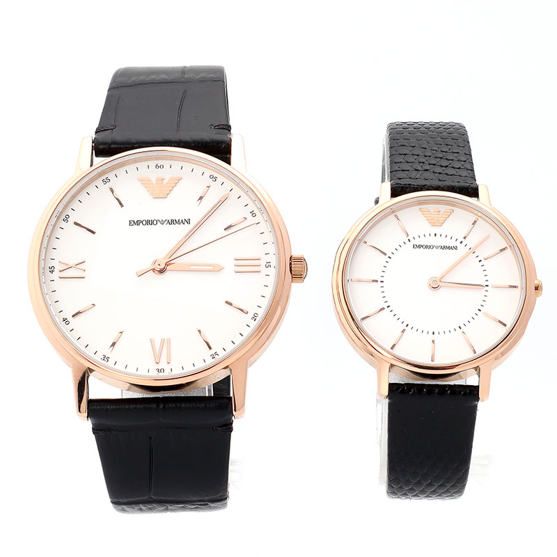 【楽天市場】エンポリオアルマーニ 腕時計 ブラック ローズゴールド ホワイト KAPPA AR80015 クオーツ レザー レディース メンズ ...