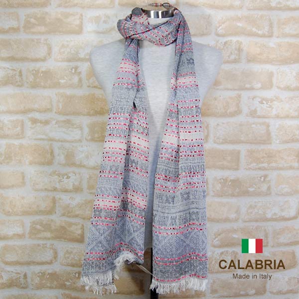 【楽天市場】ストール春夏イタリア製レディース・メンズ・ユニセックスcalabria-adima-navygrey ネイビーグレー ...