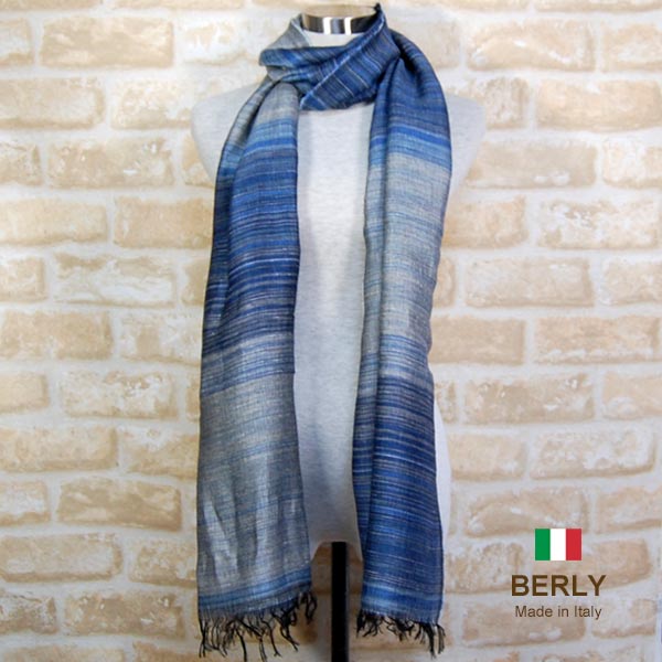 【楽天市場】ストール春夏イタリア製レディース・メンズ・ユニセックスberly-antaria-navy ネイビー・BERLYベリー【マフラー ...