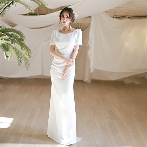 【楽天市場】前撮り ドレス ワンピース 後撮り ウェディングドレス 半袖 フォトウエディング 二次会 花嫁 撮影 海外挙式 ビーチフォト ...