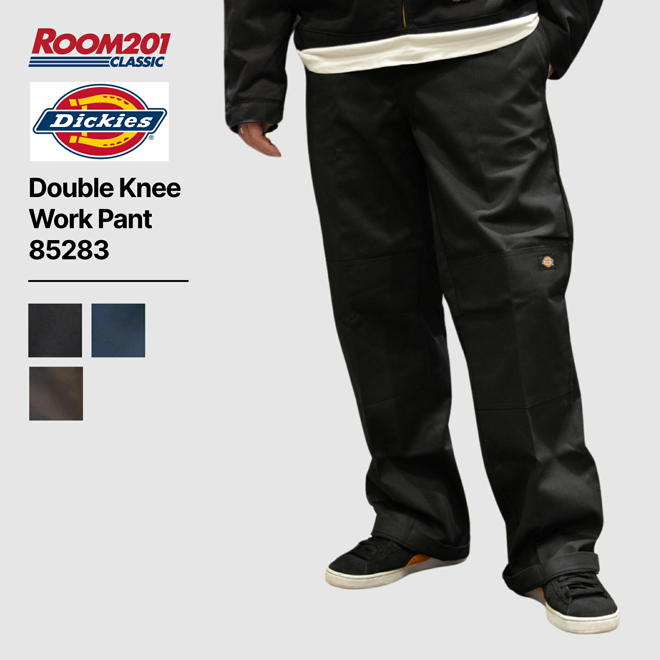 【楽天市場】ディッキーズ ダブルニー 85283 パンツメンズ チノパン ズボン 作業着 Dickies オリジナル ストリート ブラック ブラウン ネイビー 32レングス 太め ルーズ ...