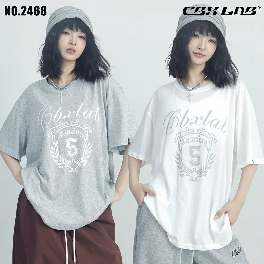 【楽天市場】【CBX LAB】ダンス 半袖 トップス tシャツ 薄手 レディース 可愛い 練習着 レッスン着 ホワイト グレー ストリート ...