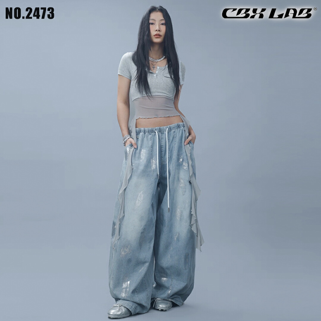 【楽天市場】4/15 20時開始★20%OFFクーポン! 【CBX LAB】パンツ レディース デニム ダメージ ダンス 衣装 ライトブルー ...