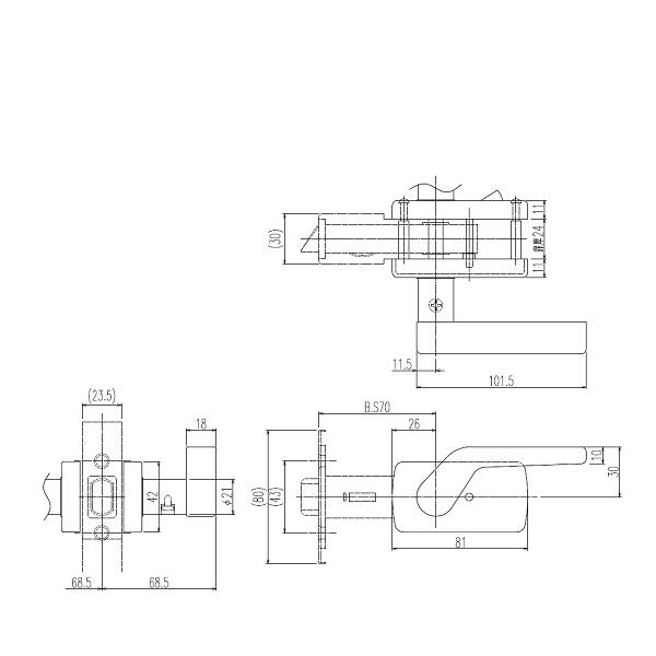 【楽天市場】YKK浴室ドア 錠ケース, レバーハンドル[YKK-HHJ-0761] [YKK-HHJ-0762]・錠ケース レバーハンドル セット・シルバー, ブロンズ/ホワイト鍵 (カギ ...