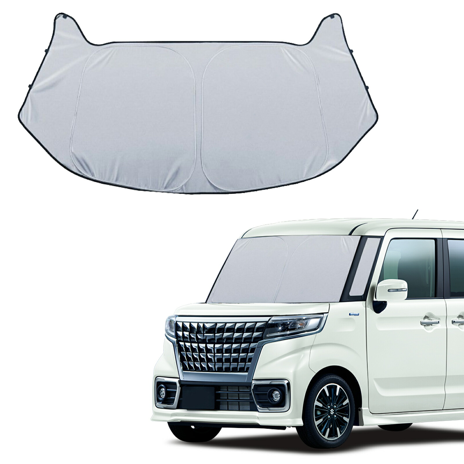 【楽天市場】スズキ スペーシア スペーシアカスタム スペーシアギア MK53S MK54S MK94S 専用 サンシェード 車用 フロントサンシェード カーサンシェード 遮光サンシェード ...