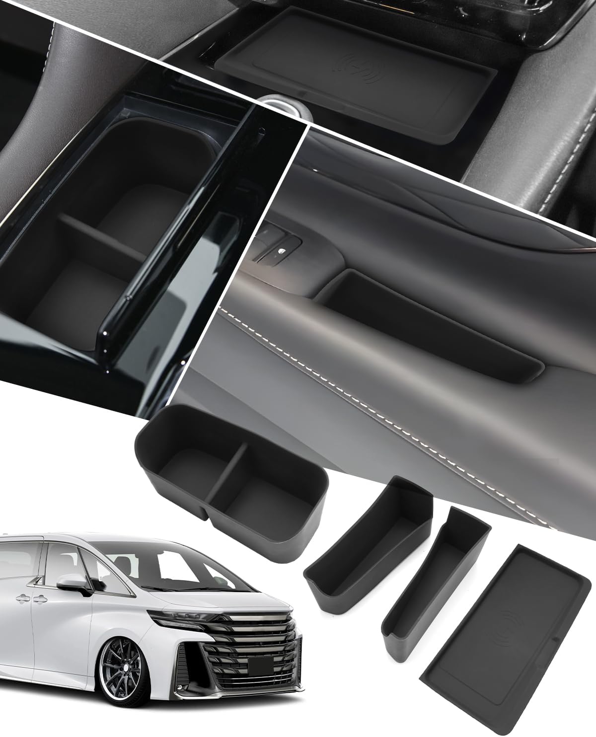 【楽天市場】トヨタ アルファード 40系/ヴェルファイア 40系 専用 ドアポケット+オープントレイマット+ドリンクホルダー コンソール ...