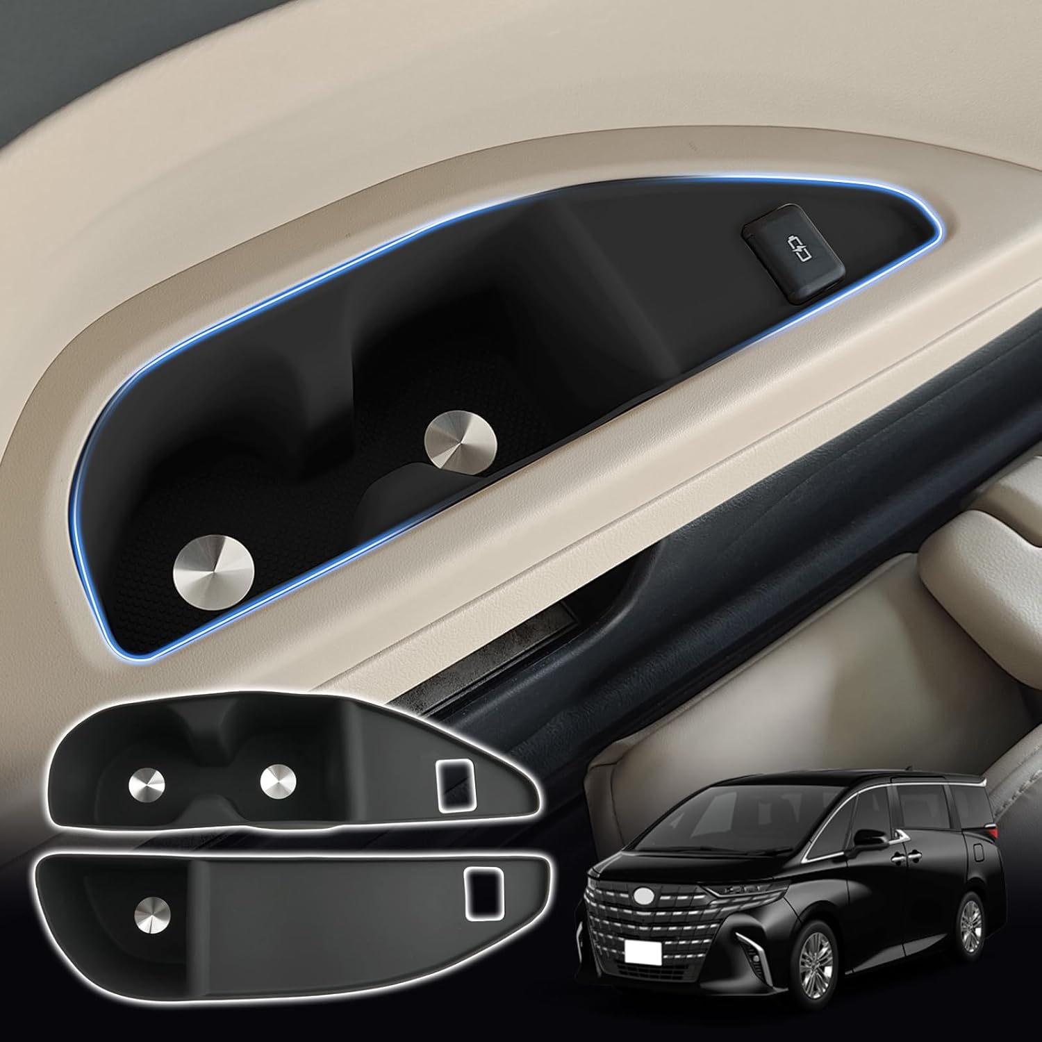 【楽天市場】トヨタ アルファード 40系/ヴェルファイア 40系 専用 3列目 ドリンクホルダー ラバーマット 40アルファード ドリンク ...