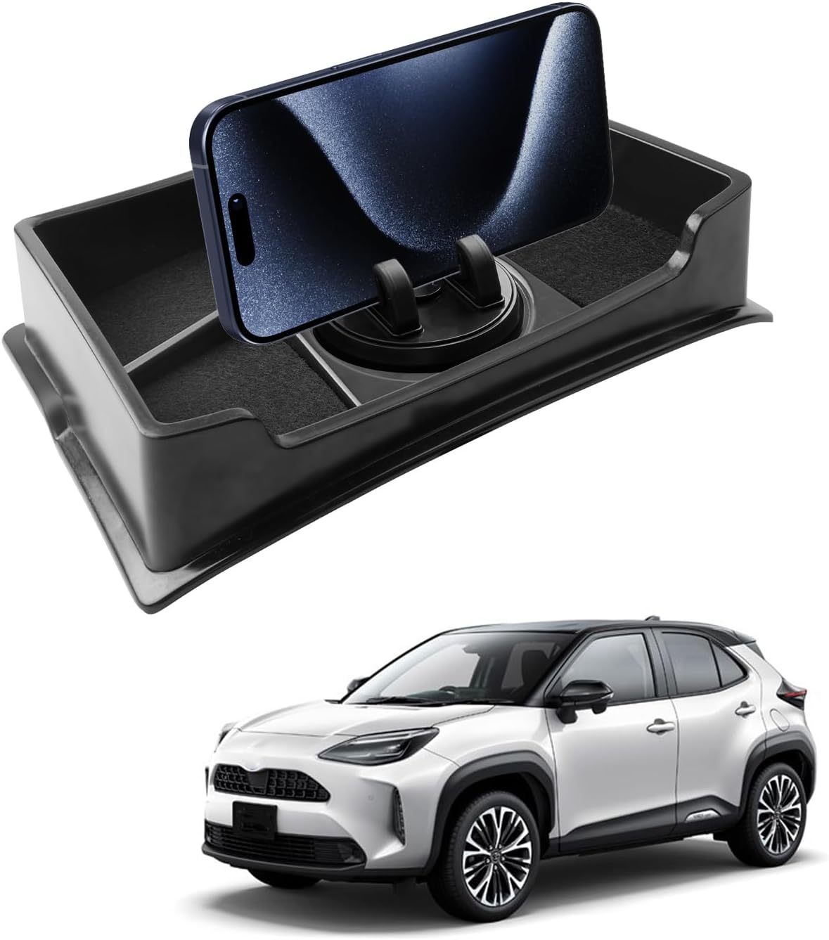 【楽天市場】トヨタ ヤリスクロス 10/15系 専用 ダッシュボードトレイヤリスクロス スマホホルダー スマホスタンド 7インチカラーTFT ...