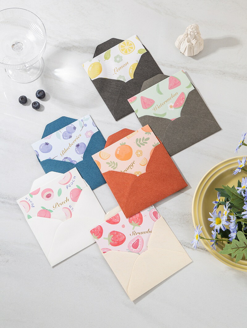 【楽天市場】RUMAY 18枚 ブランクカード と 封筒 とシール付き セット、6 テーマフルーツ ギフトカード ノートカード、空白カード ...