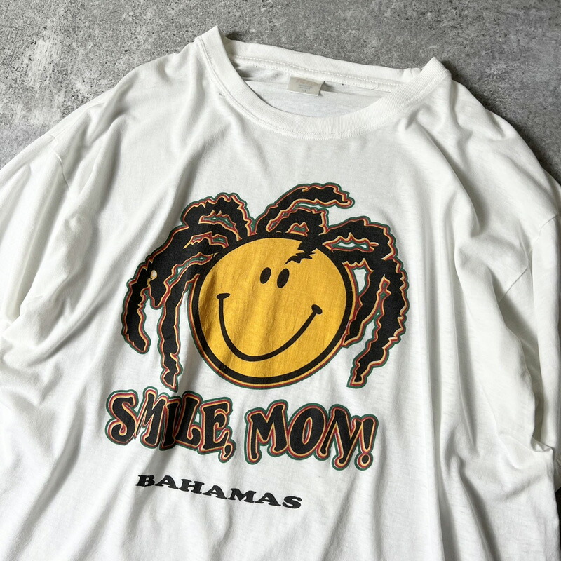 【楽天市場】90s スマイル ニコちゃん ドレッド プリント 半袖 Tシャツ XL / 90年代 オールド キャラクター レゲエ SMILE ...