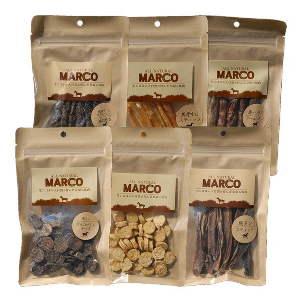 【楽天市場】MARCO 馬肉おやつ 6種セット FLF g ペット フード 犬 ドッグ おやつ 送料無料：RunPet