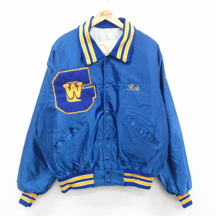 【楽天市場】【中古】古着 デロング 長袖 ナイロンジャケット スタジャン メンズ 90年代 90s 野球 刺繍 USA製 アメリカ製 紺他 ...