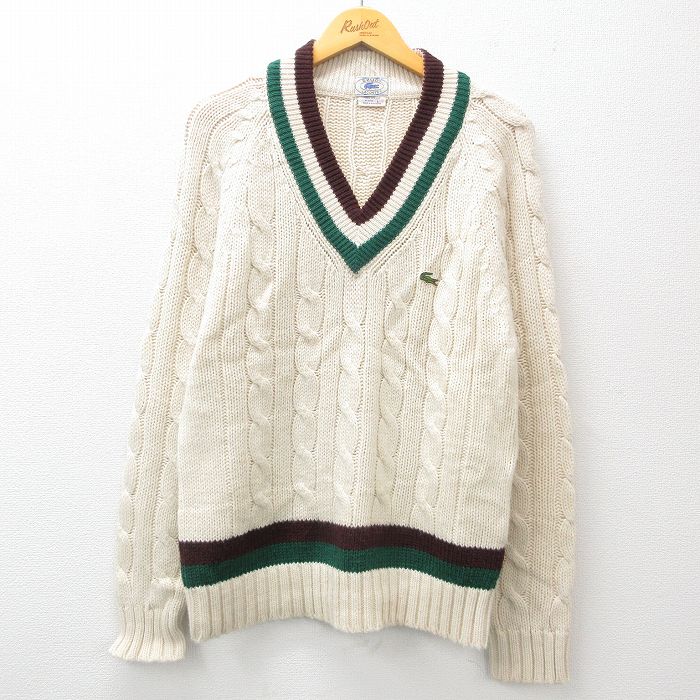 【楽天市場】【中古】古着 ラコステ LACOSTE IZOD 長袖 ブランド ケーブル チルデン セーター メンズ 90年代 90s ワン ...