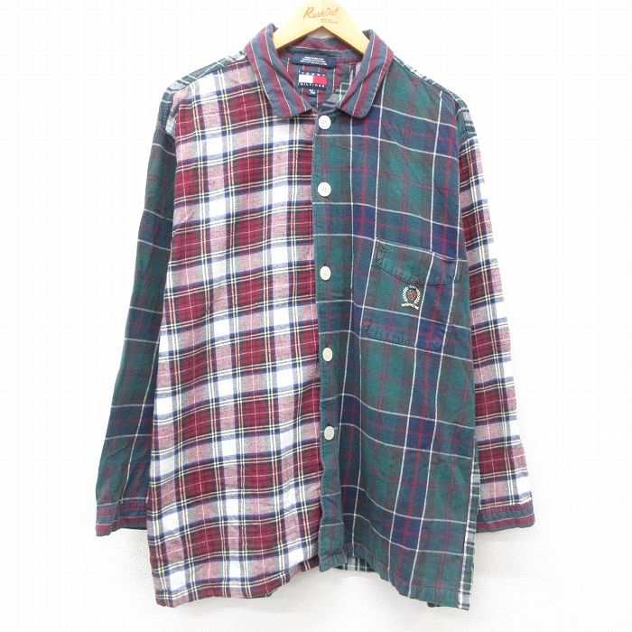 【楽天市場】【中古】古着 トミーヒルフィガー TOMMY HILFIGER 長袖 ブランド パジャマ フランネルシャツ メンズ 90年代 ...
