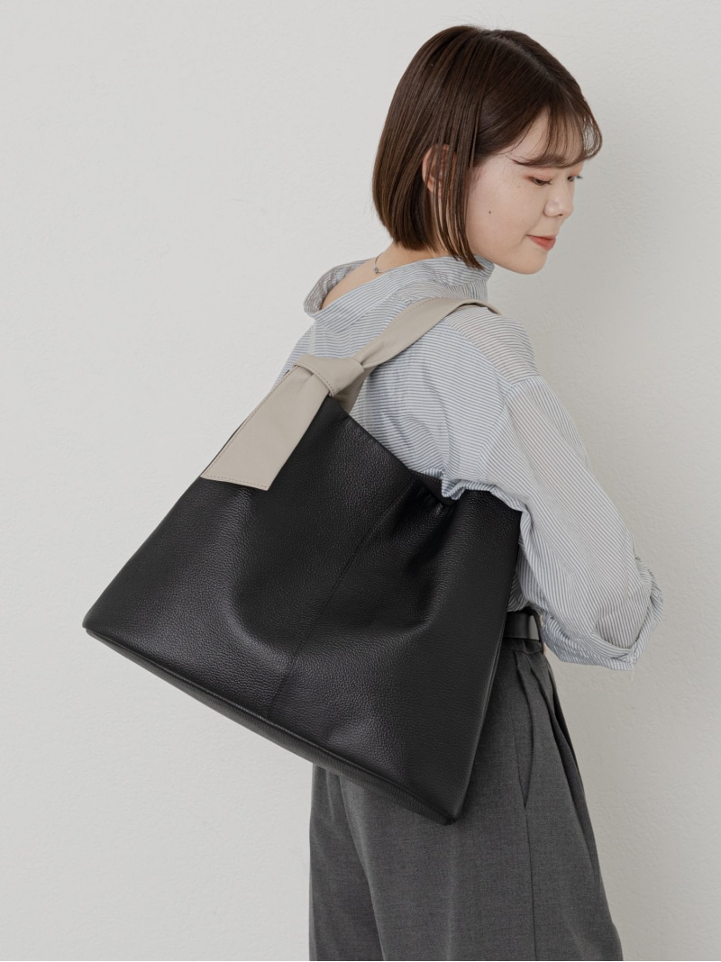 【楽天市場】ノットハンドルトートバッグ (CE-1083-WS) russet ラシット バッグ トートバッグ ブラック ブラウン グレー ...