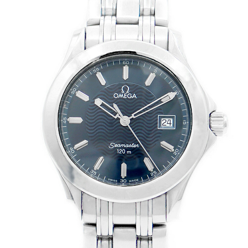 【楽天市場】電池交換済 OMEGA オメガ シーマスター 120 デイト 120m防水 2511.81 青 ブルー SS ステンレス メンズ ...