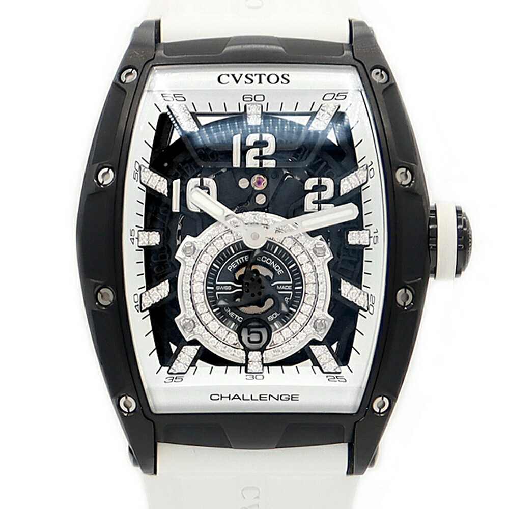 【楽天市場】内部点検済 CVSTOS クストス チャレンジ ジェットライナーII P-S 限定10本 CVT-JET2-PS-CD BKTT 純正ダイヤモンド 100m防水 デイト スケルトン ...