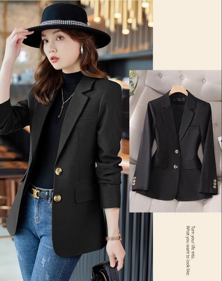 【楽天市場】4color ブレザー長袖シングルブレストコートオフィスターンダウンカラージャケット 制服 司会 フォーマル 二次会 リクルート 女性 ビジネス 宴会 テーラードジャケット S ...