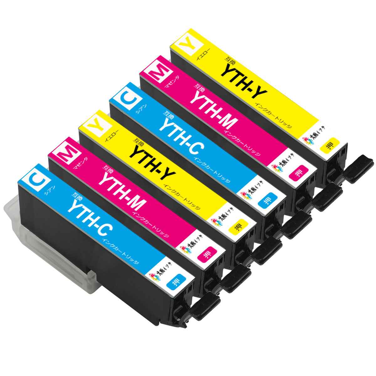 【楽天市場】YTH互換インクカートリッジYTH-Cシアン YTH-Mマゼンタ YTH-Yイエロー各2個 計6本セットよっと ヨット EPエプソンYTHインク 適合機種: EP-10VA,EP ...