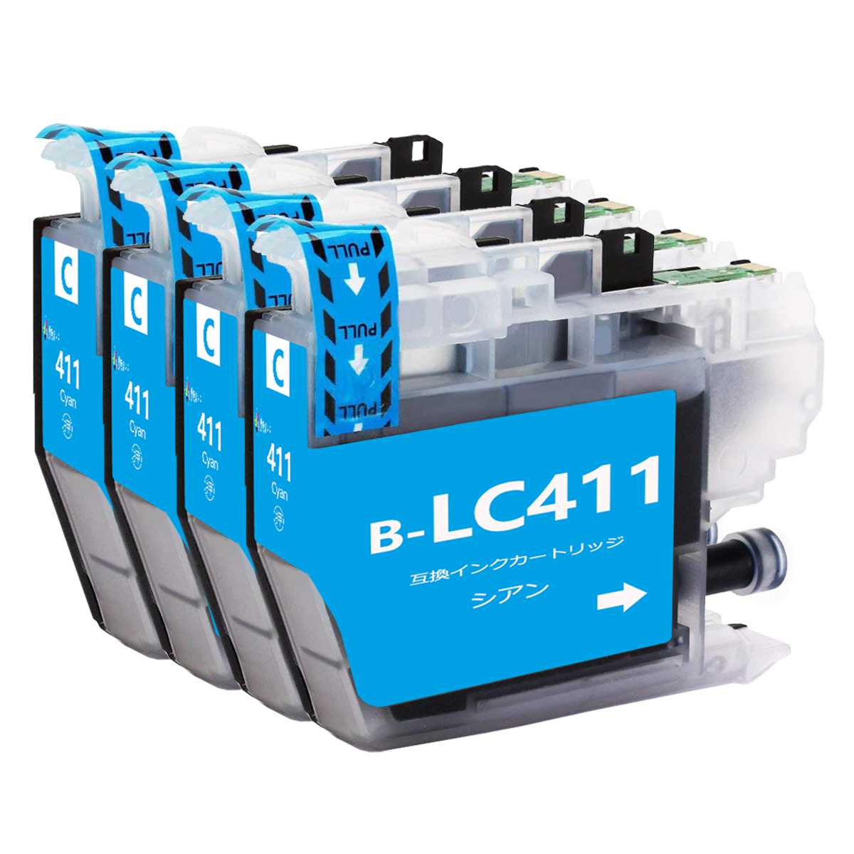 【楽天市場】brother用インクカートリッジブラザー用LC411互換プリンターインク LC411C シアンC 4本セット対応機種：DCP ...