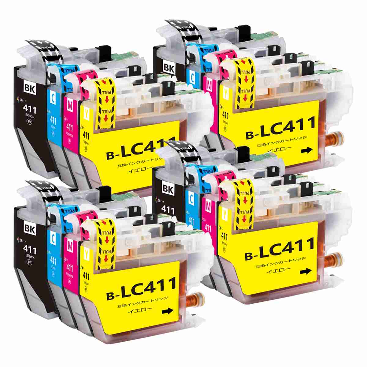 【楽天市場】LC411 brother用互換インクカートリッジブラザー用LC411-4PK*4 合計16本 (LC411BK LC411C LC411M LC411Y各4本) 対応機種：DCP ...