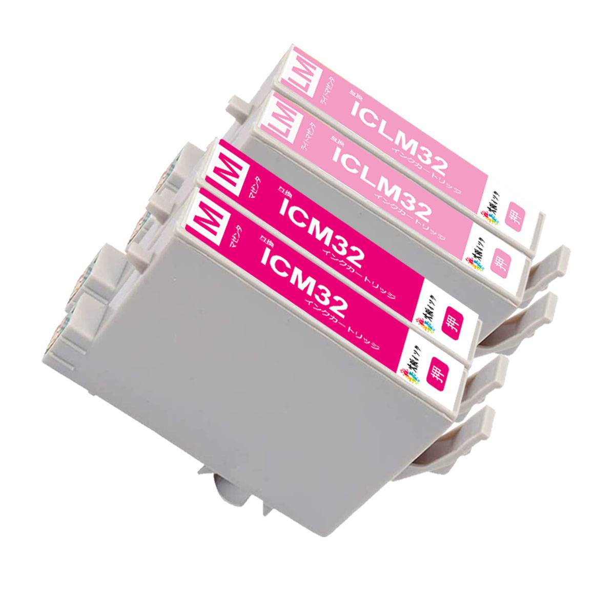 【楽天市場】IC6CL32エプソン互換インクカートリッジIC32 EPSON ICM32マゼンタ ICLM32ライトマゼンタ各2本計4個 目印：ヒマワリ 増量対応プリンター:L-4170G ...