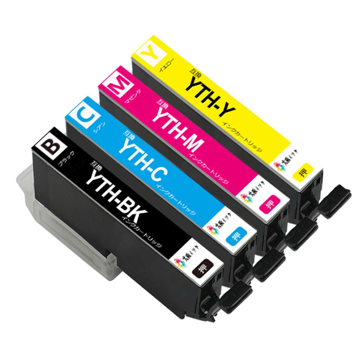 【楽天市場】エプソンYTH-6CL互換インクカートリッジEPSON YTH 4色4本セット YTH-BKブラック YTH-Cシアン YTH-Mマゼンタ YTH-Yイエロー各1本個別包装残量表示 ...