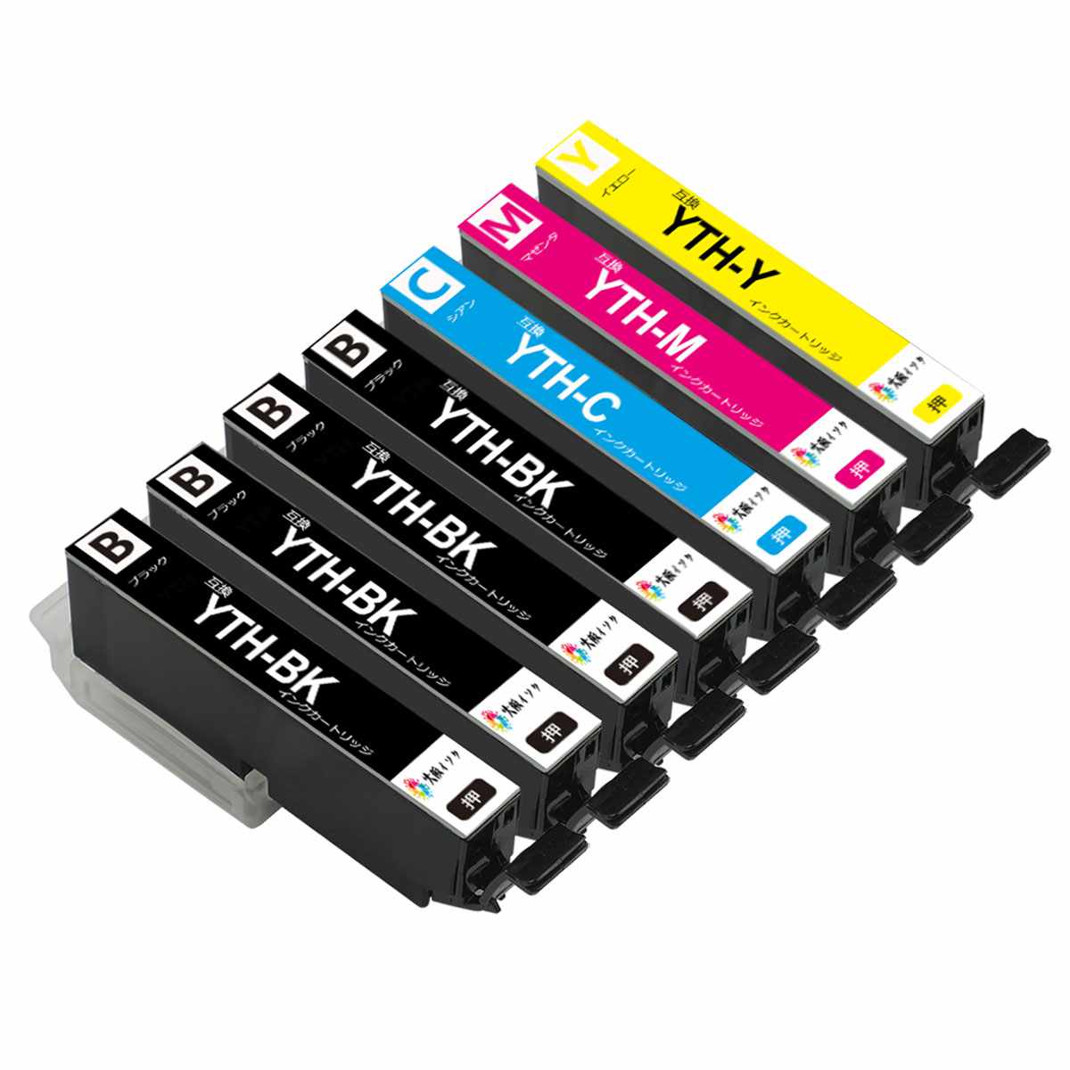 【楽天市場】エプソンYTH-6CL互換インクカートリッジEPSON YTH 4色7本セット YTH-BKブラック*4 YTH-Cシアン YTH-Mマゼンタ YTH-Yイエロー各1本目印：よっと ...