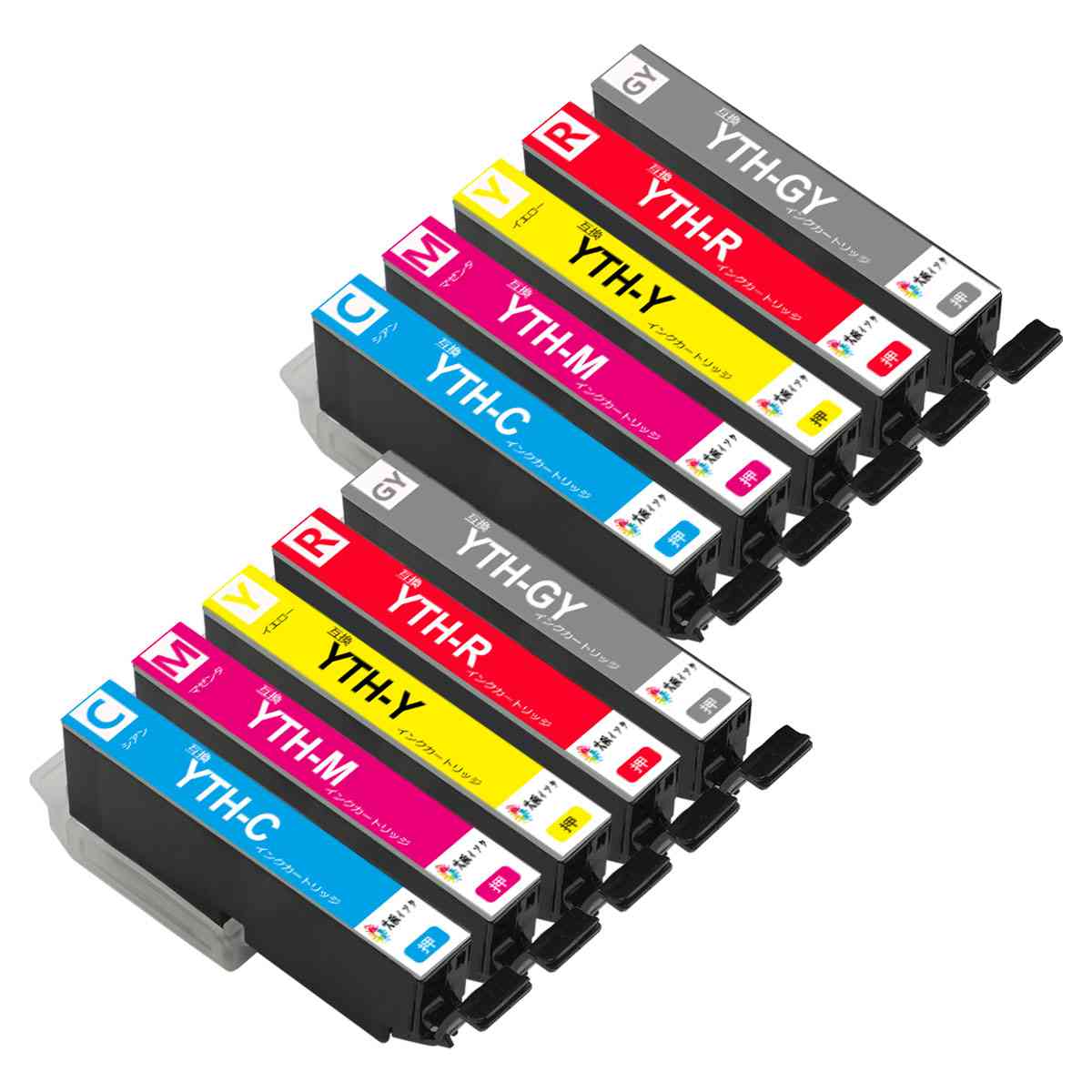 【楽天市場】エプソンYTH-6CL互換インクカートリッジEPSON YTH 4色8本セット YTH-BKブラック*5 YTH-Cシアン YTH-Mマゼンタ YTH-Yイエロー各1本目印：よっと ...