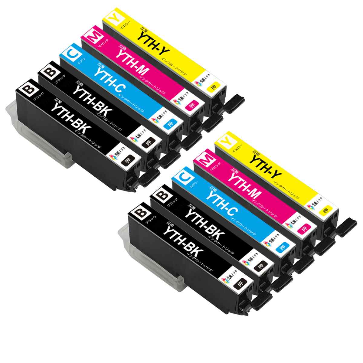 【楽天市場】エプソンYTH-6CL互換インクカートリッジEPSON YTH 4色10本セット YTH-BKブラック*4 YTH-Cシアン YTH-Mマゼンタ YTH-Yイエロー各2本目印：よっ ...