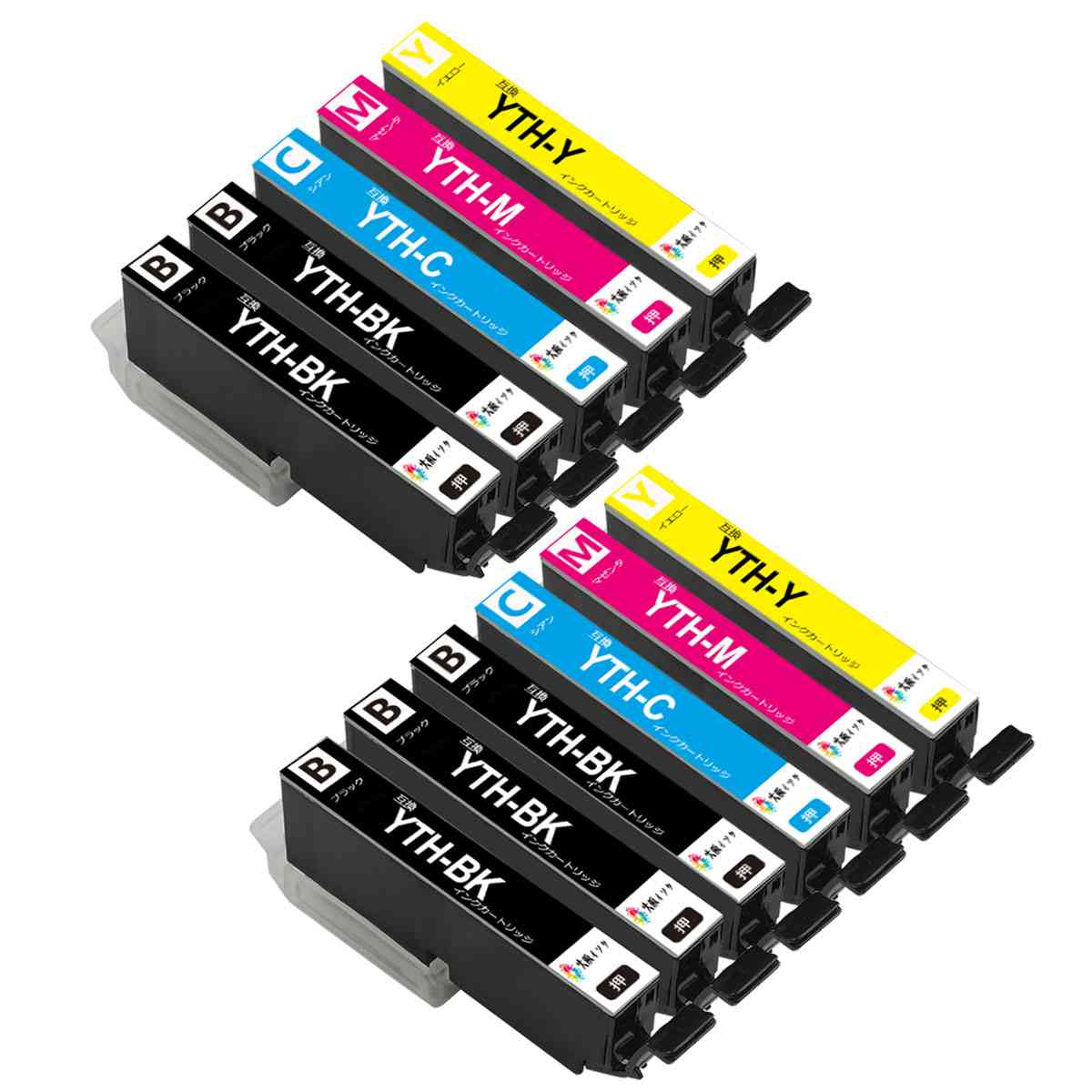 【楽天市場】エプソンYTH-6CL互換インクカートリッジEPSON YTH 4色11本セット YTH-BKブラック*5 YTH-Cシアン YTH-Mマゼンタ YTH-Yイエロー各2本目印：よっ ...