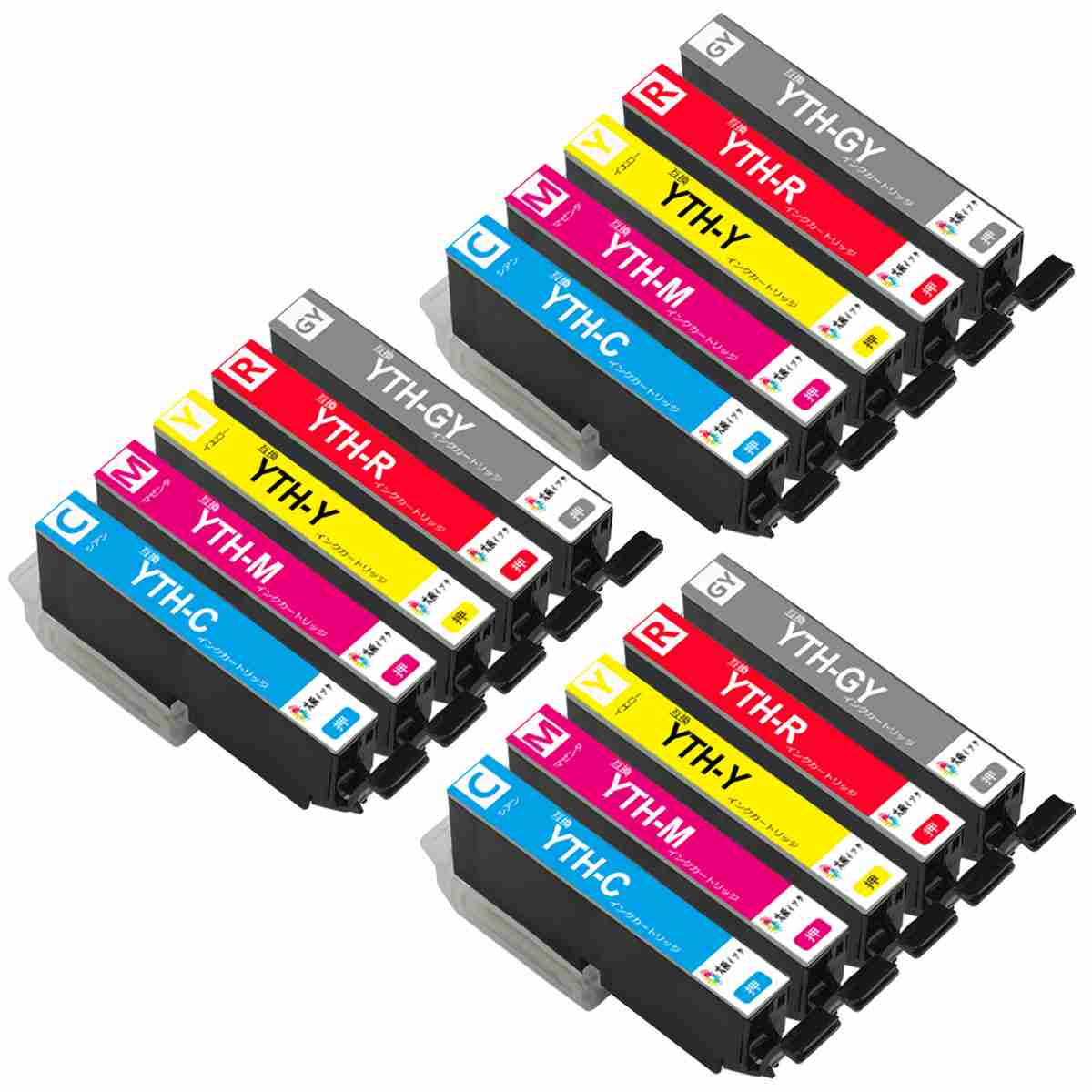 【楽天市場】エプソンYTH-6CL互換インクカートリッジEPSON YTH5色15本セット YTH-Cシアン YTH-Mマゼンタ YTH-Yイエロー YTH-Rレッド YTH-GYグレー各3本 ...