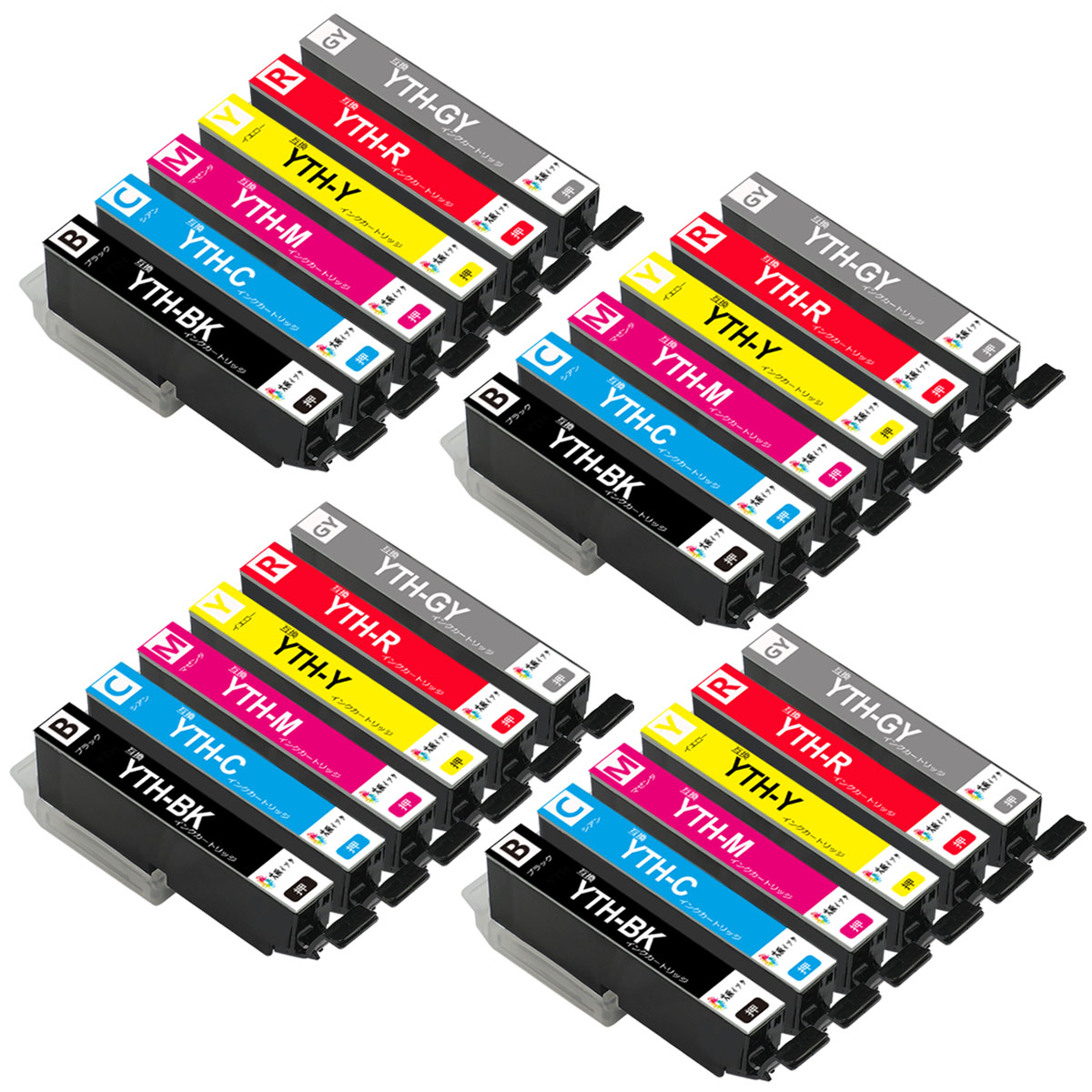 【楽天市場】エプソンYTH-6CL互換インクカートリッジEPSON YTH 6色24本セット YTH-BKブラック YTH-Cシアン YTH-Mマゼンタ YTH-Yイエロー YTH-Rレッド ...