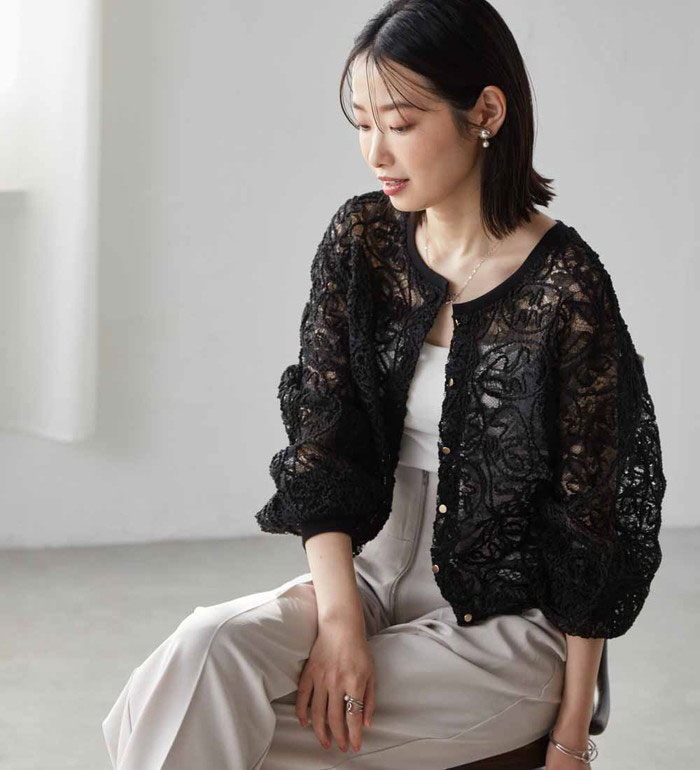 【楽天市場】カーディガン レディース シアーレースカーディガン 2025夏 RANAN ラナン M-LL：RyuRyu（リュリュ）