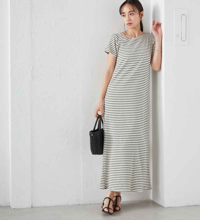 【楽天市場】ワンピース レディース アシメネックハーフスリーブリブワンピース 2025夏 RANAN ラナン M-LL：RyuRyu（リュリュ）