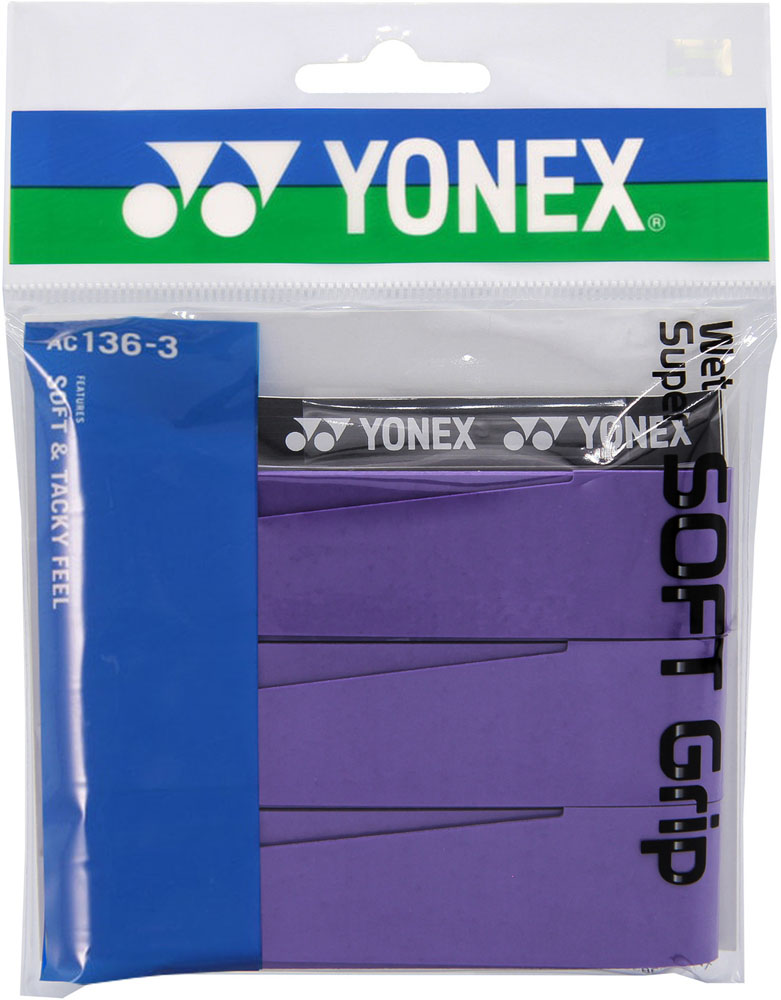 【楽天市場】【25日はポイント10倍】 ヨネックス YONEX テニス ウェットスーパーソフトグリップ 3本入 グリップテープ ウェットタイプ ...