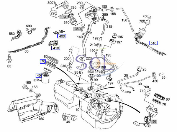 【楽天市場】ベンツ W211 フューエルポンプ フューエルレベルセンサー ブラケット シーリング 6点セット E240 E280 E300 ...
