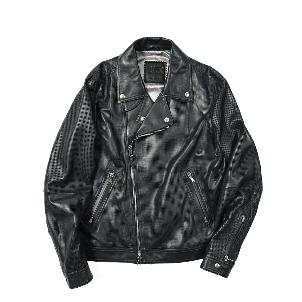 【楽天市場】エンメティ EMMETI GABLIELE ライダースジャケット ダブル パンチングレザー ブルゾン 秋冬 春 3シーズン メンズ ...