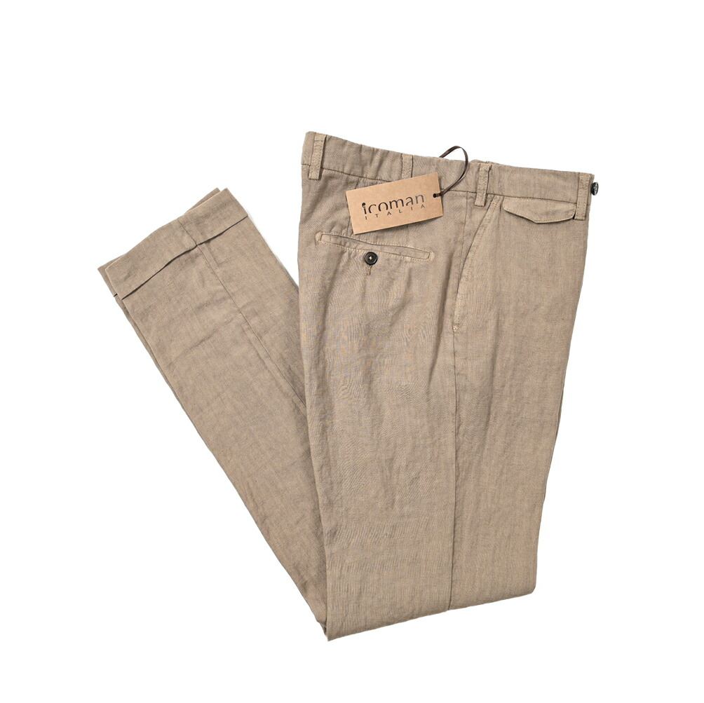 【楽天市場】ベルウィッチ BERWICH VULCANO Z ボルケーノ 麻スラックス ノータック ノープリーツ パンツ 春夏 メンズ リネン 100% ブラウン イタリア ブランド MADE ...