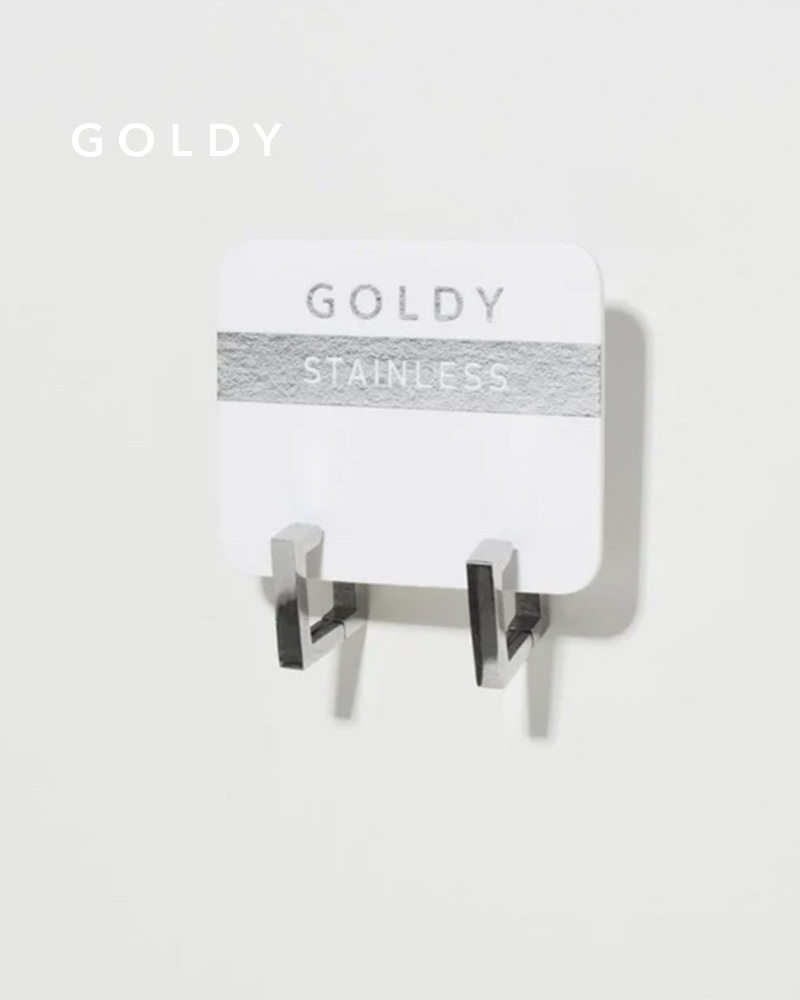 【楽天市場】GOLDY ゴールディ スクエア ライン フープ ステンレス ステップレス フィット イヤリング 2240650【メール便可 ...