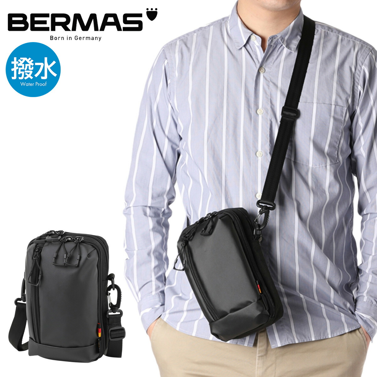 【楽天市場】バーマス ショルダーバッグ メンズ 60621 BERMAS ミニショルダー スマホショルダー 撥水[DL10]：サックスバー ...